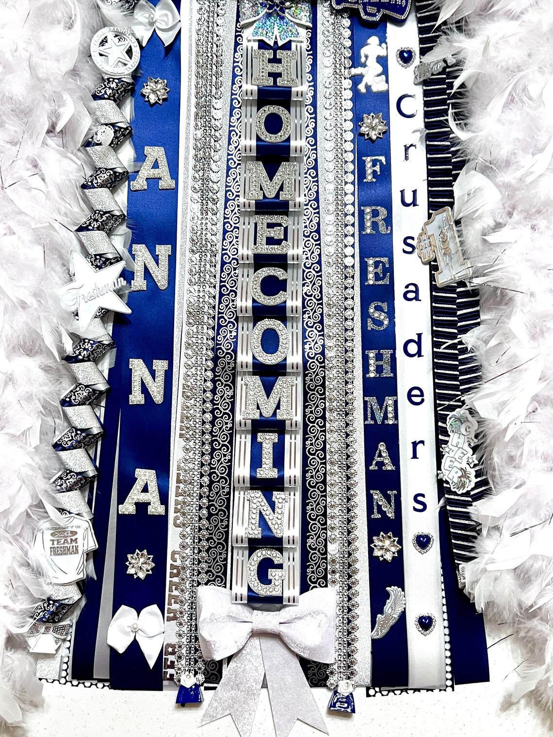 Texas Sized Triple Lighted Mum, Ultra Bling, Lights in Boa, Rhinestone ...