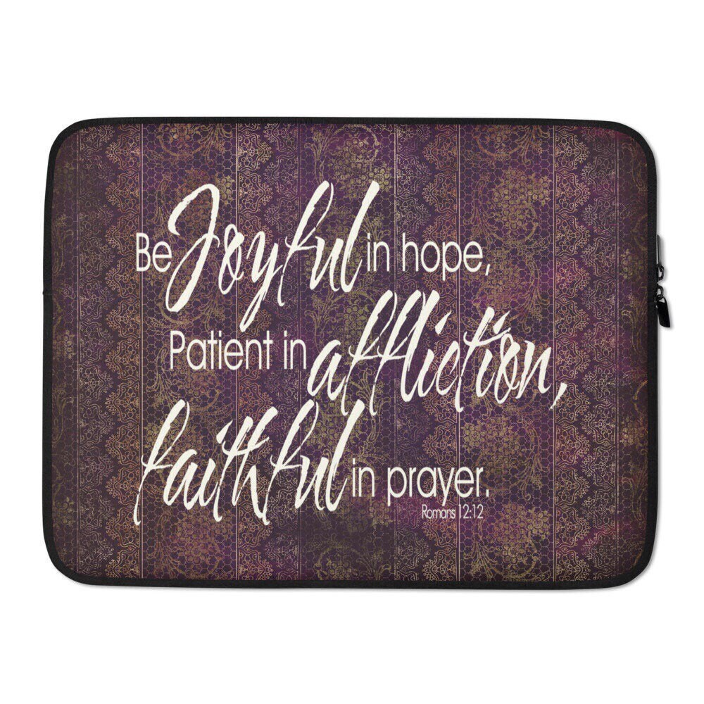 CHRISTIAN LAPTOP SLEEVE, Christian Gift, Scripture Bible Verse Neoprene ...