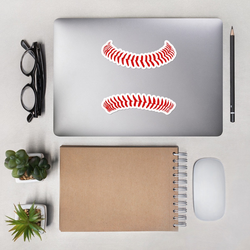 Baseball Stitches Vinyl Laptop Decal, Baseball Threads Aesthetic ...
