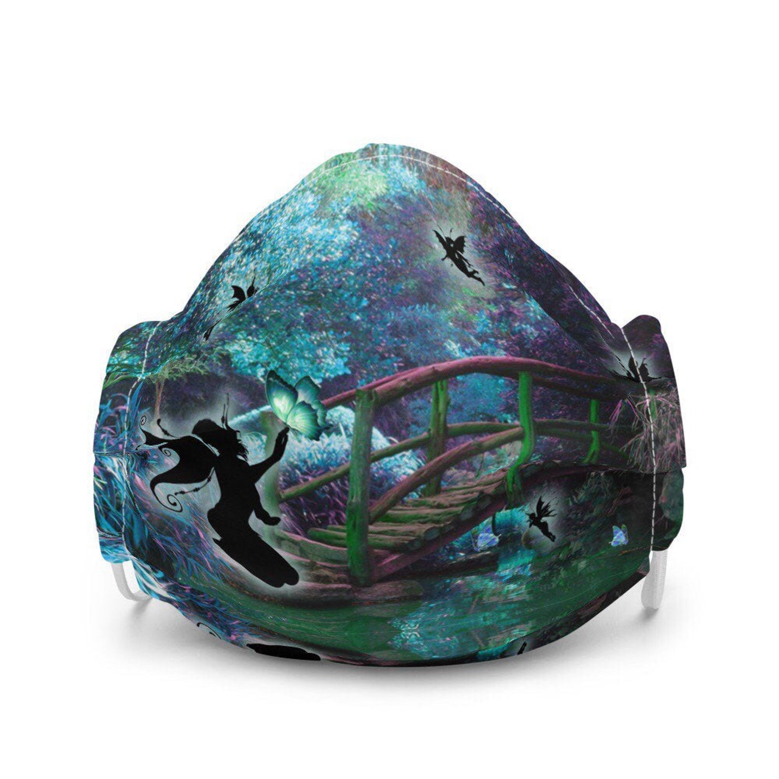 Teal Fairy Face Mask Faerie Pixie Garden Premium Face Mask - Etsy UK