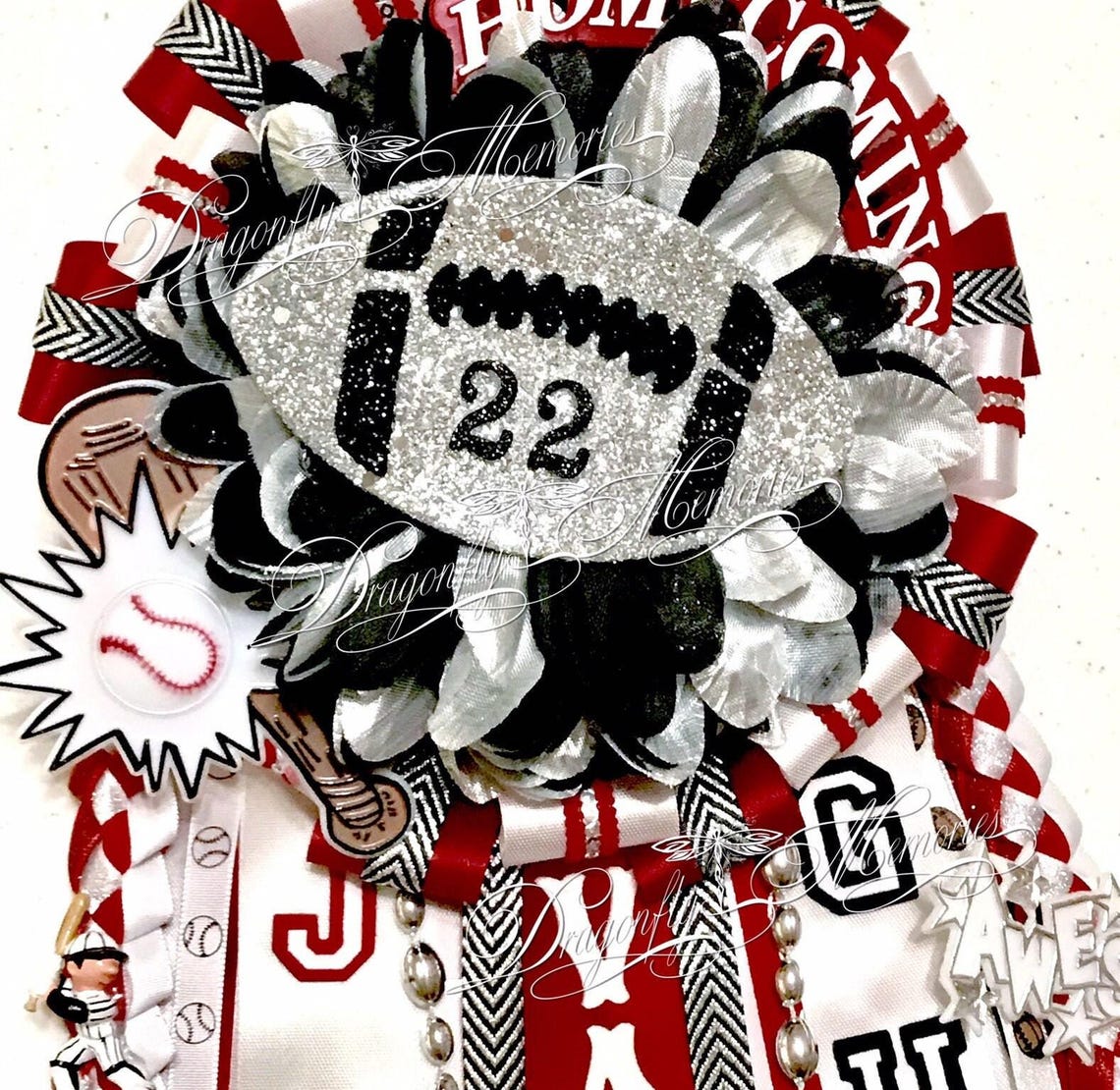 Single Football & Baseball Homecoming Garter *** Order Deadline is JULY ...