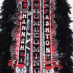 BLING Double Homecoming Mum W/rhinestone Three Letter Monogram, Braids ...