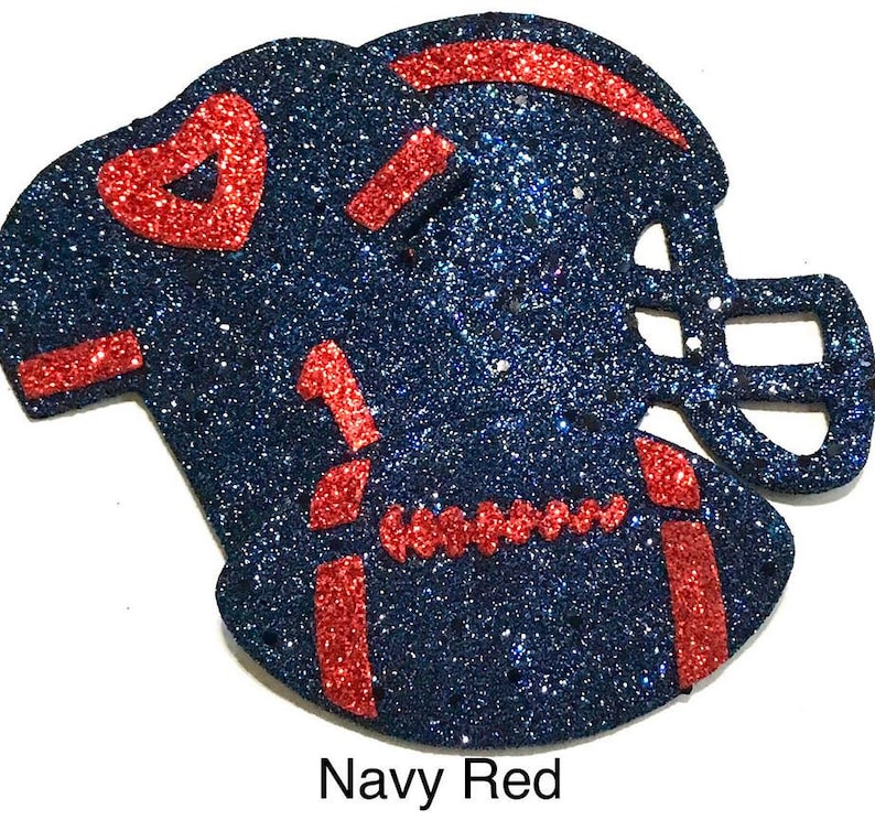 GLITTER FOOTBALL Helmet Jersey DECOR 1pc, Foam Sports Ornament, Party ...