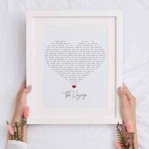 Custom Printable Heart Shaped Song Lyrics - First Dance Personalised ...