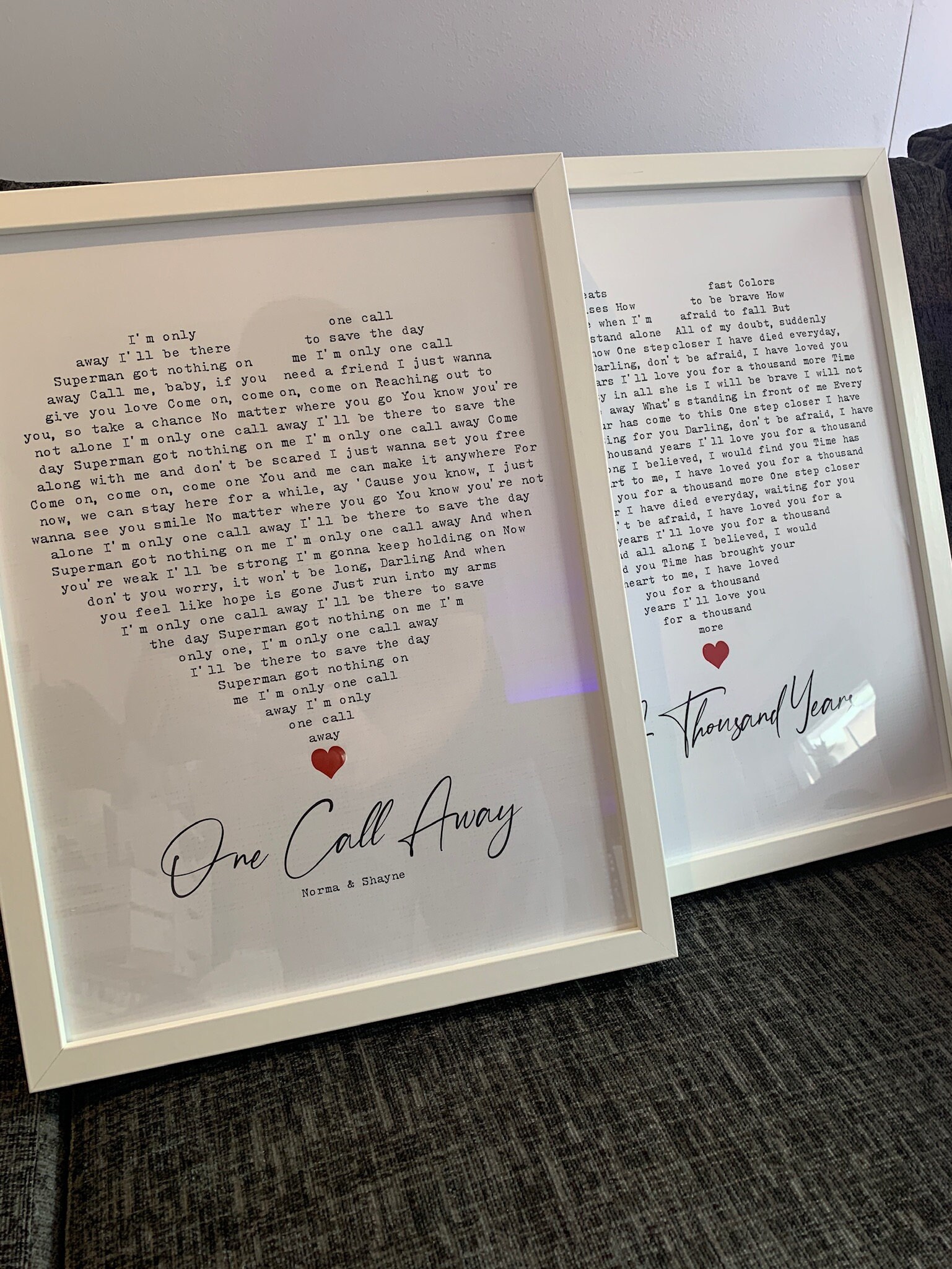 Custom Printable Heart Shaped Song Lyrics - First Dance Personalised ...