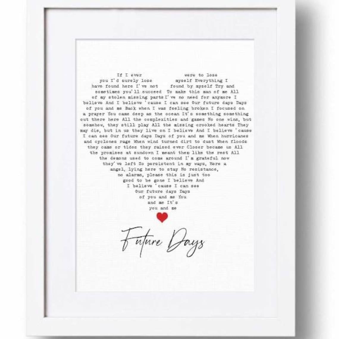 Custom Printable Heart Shaped Song Lyrics - First Dance Personalised ...