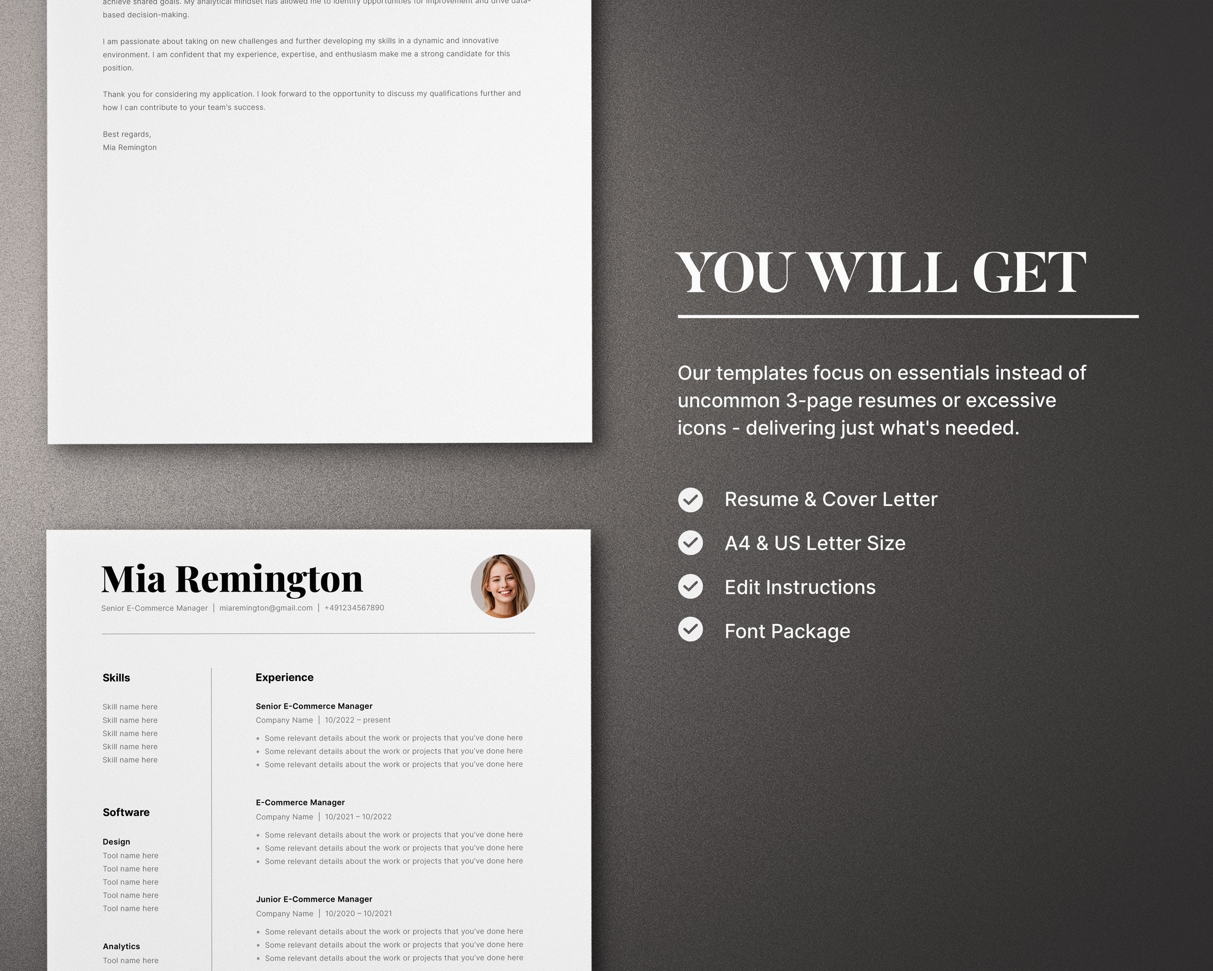 Resume Template Google Docs, Word and Pages, Creative Resume Template ...