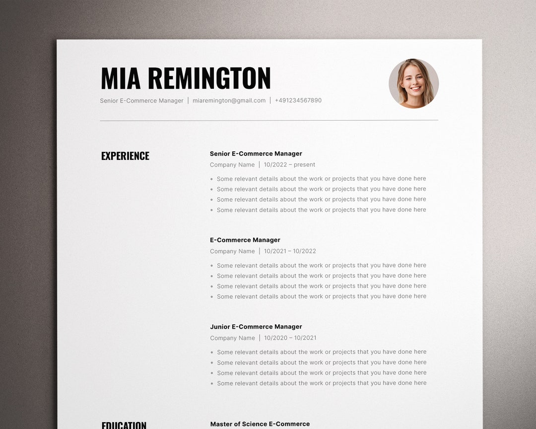 Resume Template Google Docs, Professional Resume Template for Google ...