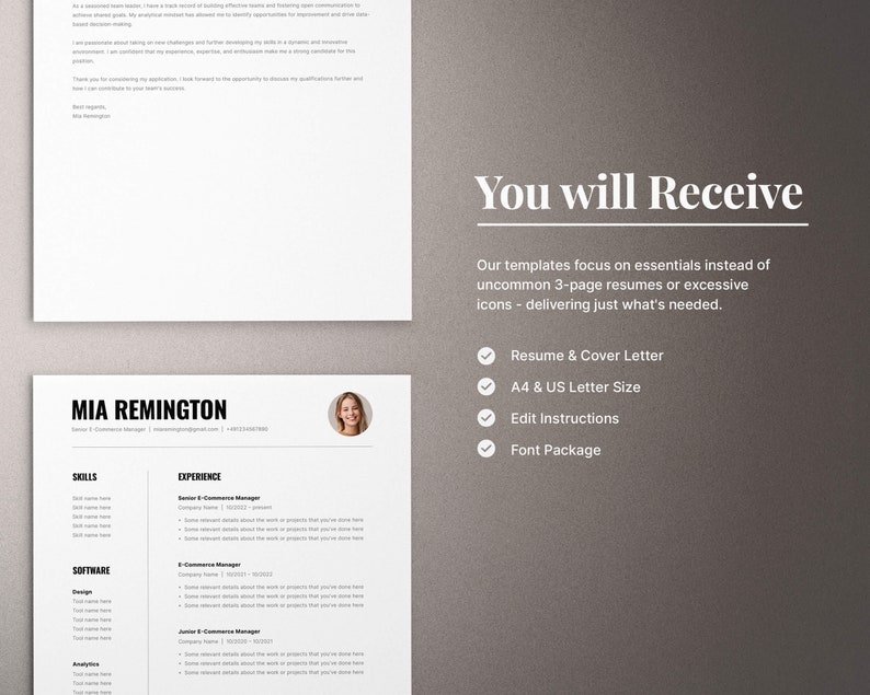 Resume Template, Professional Resume Template for Google Docs, Word and ...