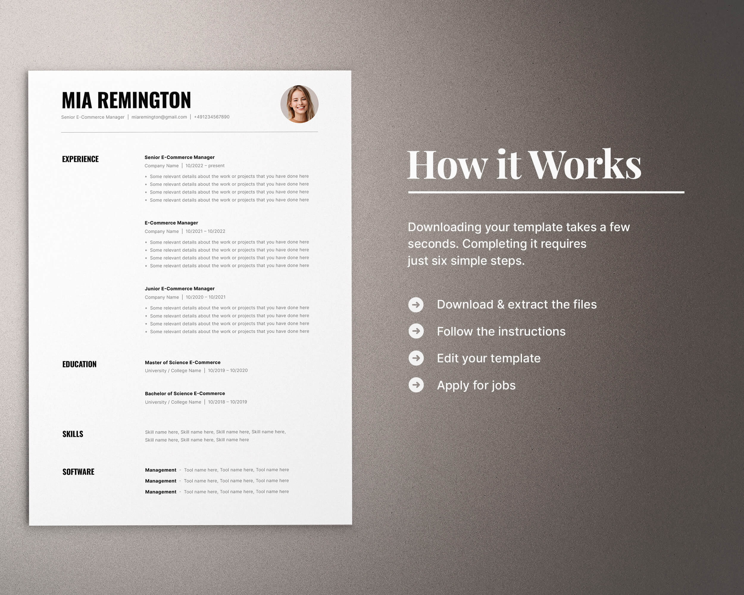 Resume Template Google Docs, Professional Resume Template for Google ...