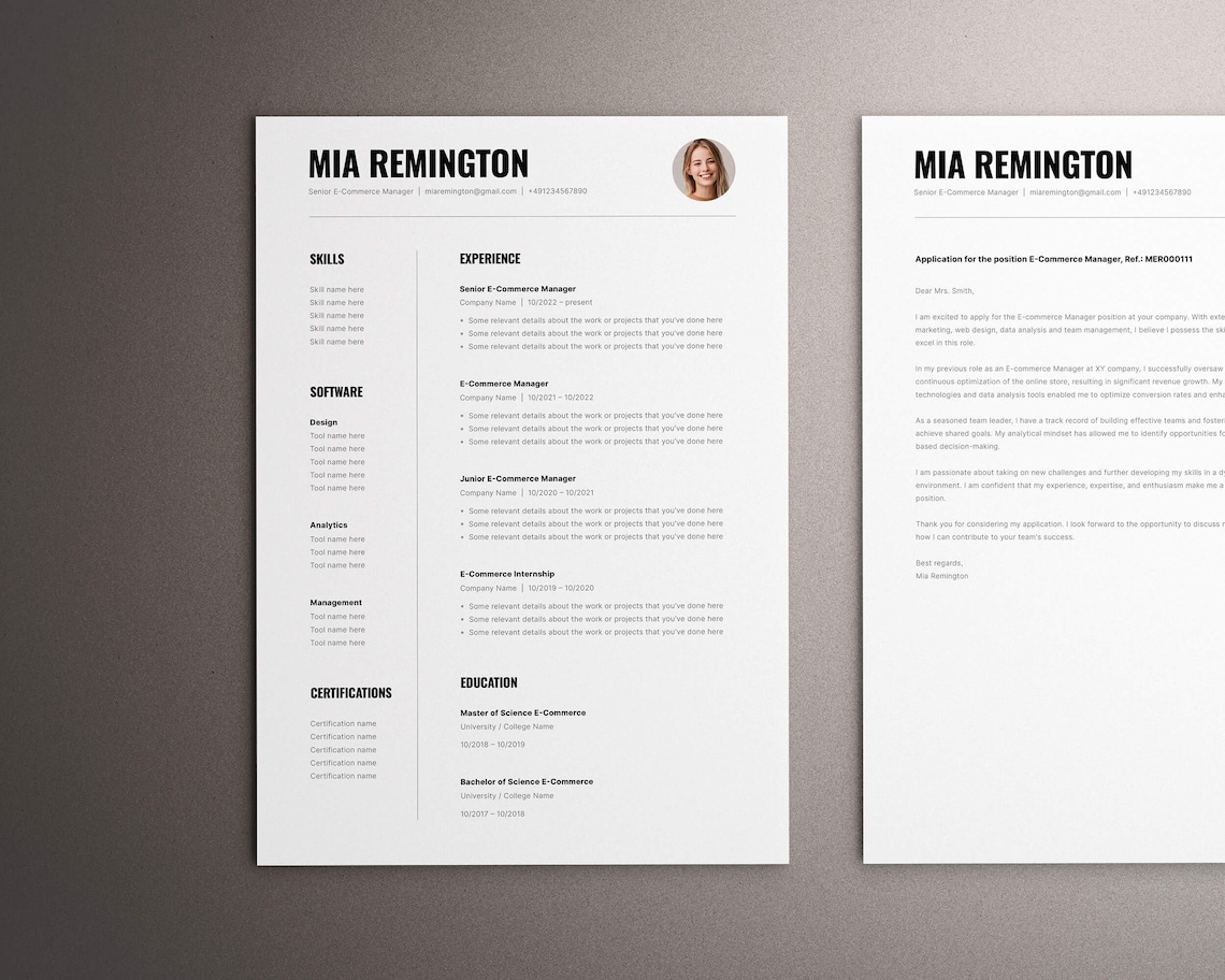 Resume Template, Professional Resume Template for Google Docs, Word and ...
