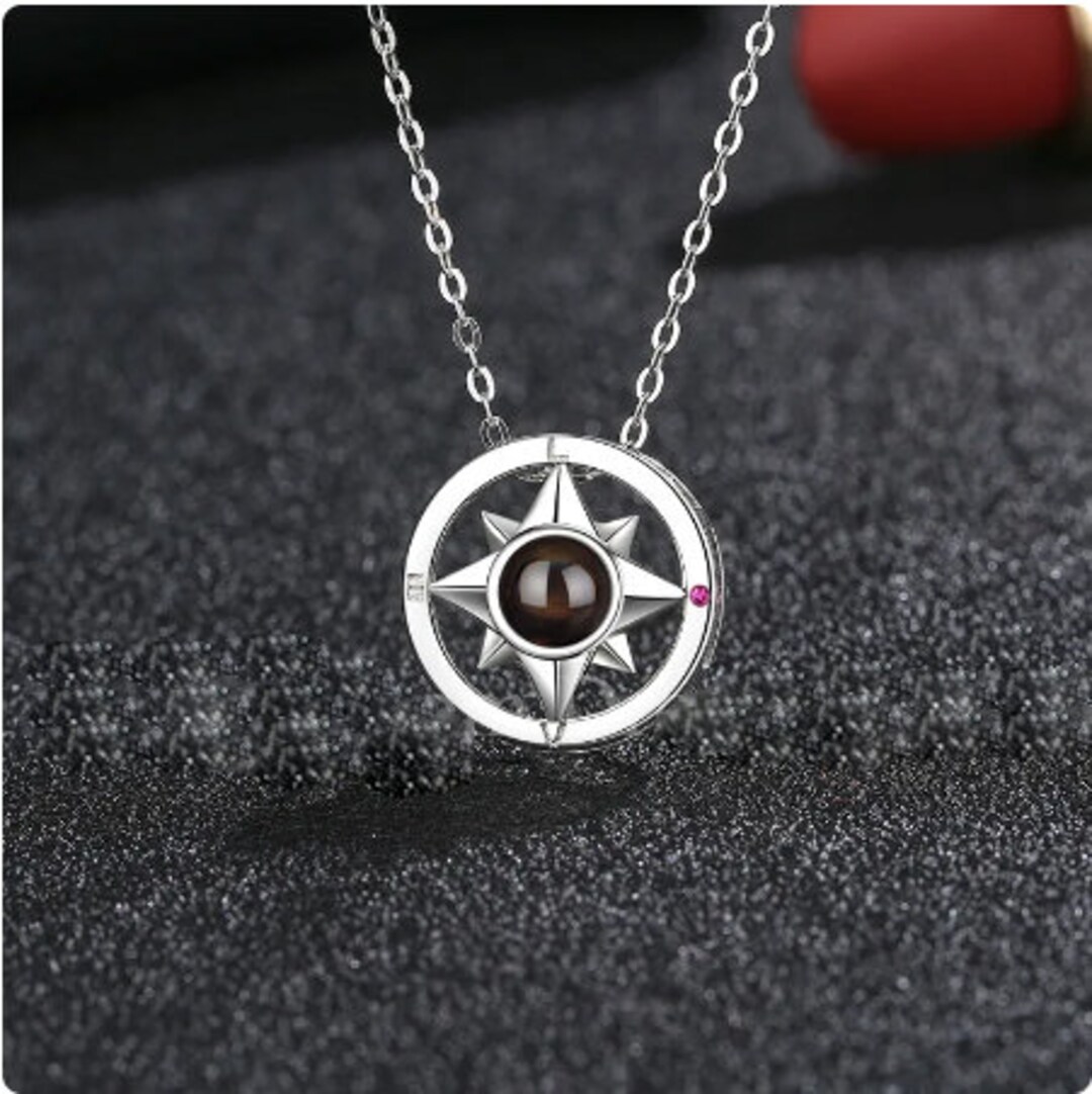 Projection Compass Necklace, Custom Jewelry, Personalized Necklace ...