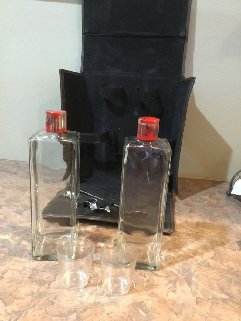 Travel Flask Set Portable Bar Travel Mini Bar Carry Case - Etsy