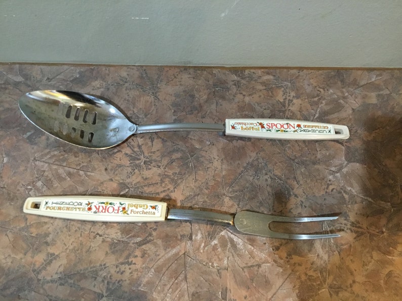 Ekco Large Serving Slotted Spoon Fork Kitchen Utensil Retro | Etsy