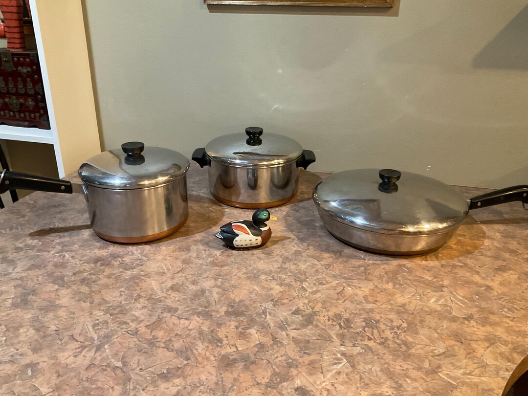 Revere Ware Pots With Lids, Copper Bottom, 1 12 Inch Frying Pan With ...