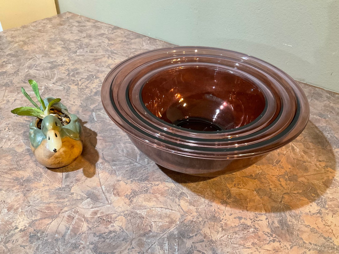 PYREX Vintage Cranberry Set of 3 Mixing Nesting Bowls 322 323 325 - Etsy