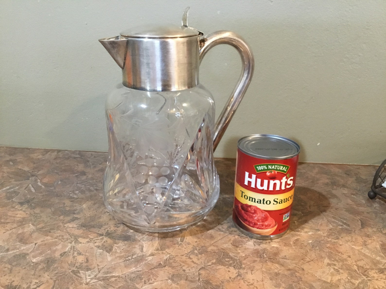 Quist Prasente Germany Silver Plate Large Crystal Carafe | Etsy