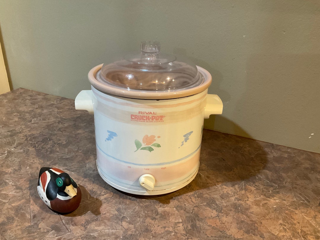 Rival 3.5 Qrt Crock Pot Slow Cooker Model 3100/2 Pink Flowers Works - Etsy