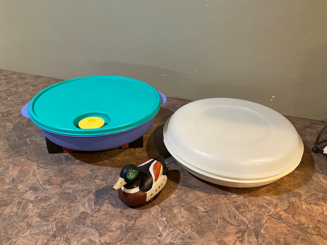 Tupperware 1708-6 Divided Veggie Dish Vegetable Relish Tray White Lid ...