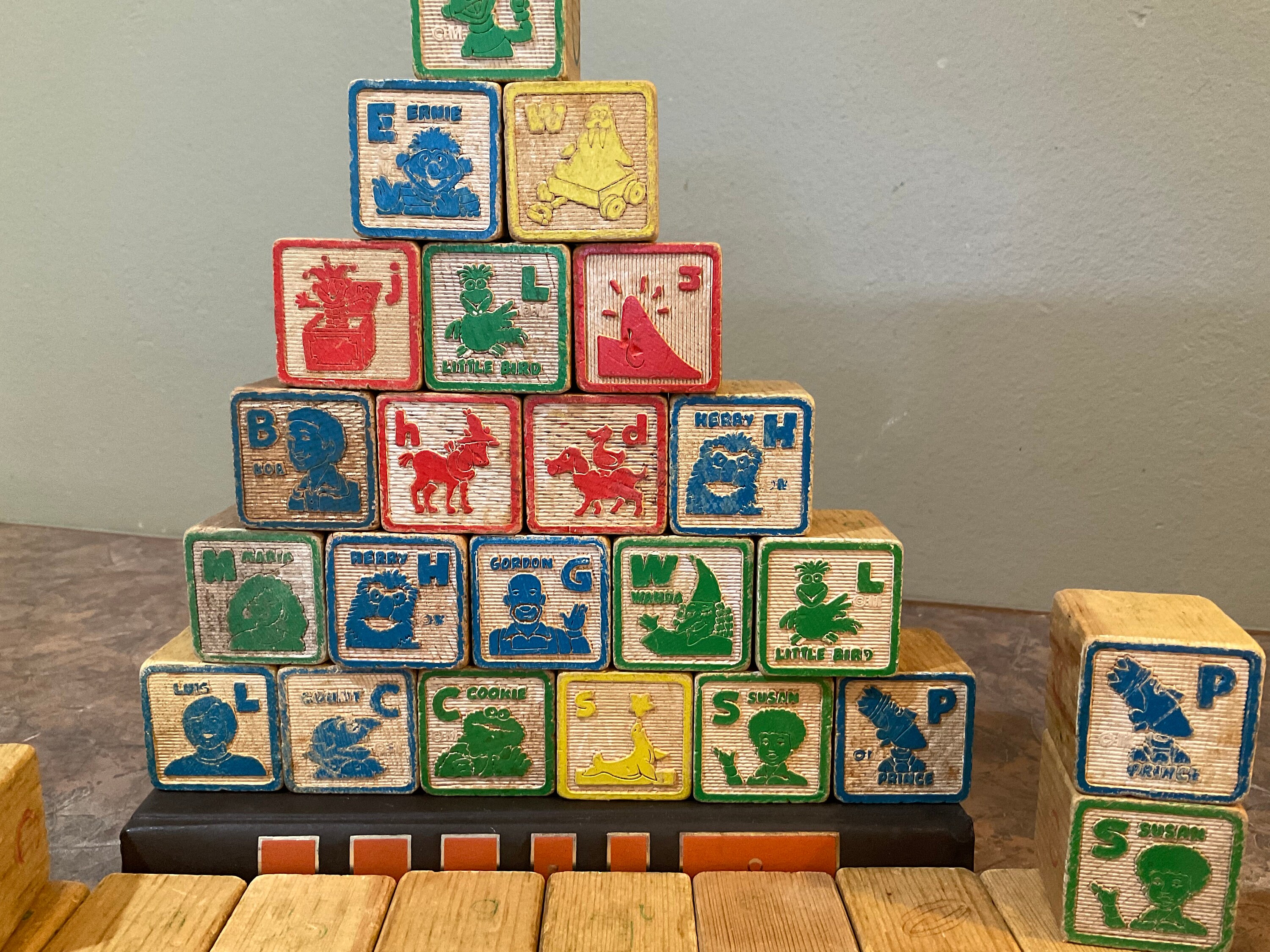 Wooden Blocks Sesame Street Kids Children Alphabet Blocks ABC - Etsy
