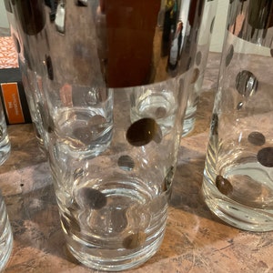 Platinum Band Polka Dot Highball Glasses Metalyte, Vintage MCM, Set of ...