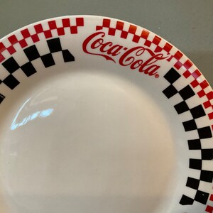 Coca-cola Checkerboard Pattern Plates, Set of 2, Red White and Black ...