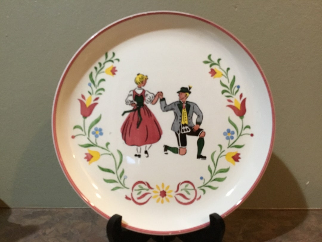Western Germany Folk Art Plate, Vintage, Set of 2, Germany Dancers ...