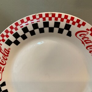 Coca-cola Checkerboard Pattern Plates, Set of 2, Red White and Black ...