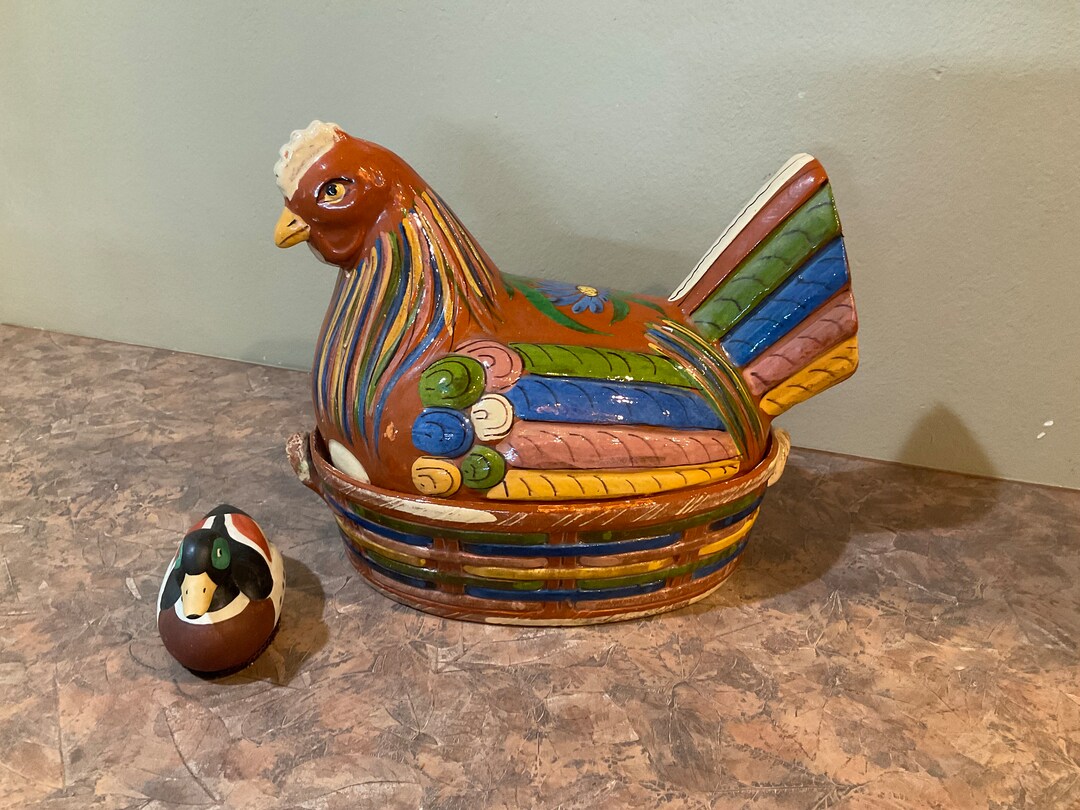 Hen on Nest Pottery, Large Mexican Tlaquepaque Terra Cotta, Vintage - Etsy