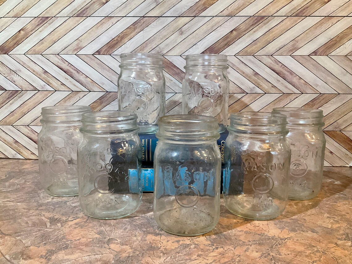 MAGIC MASON BUTTON Glass Canning Jars 1970's - Etsy