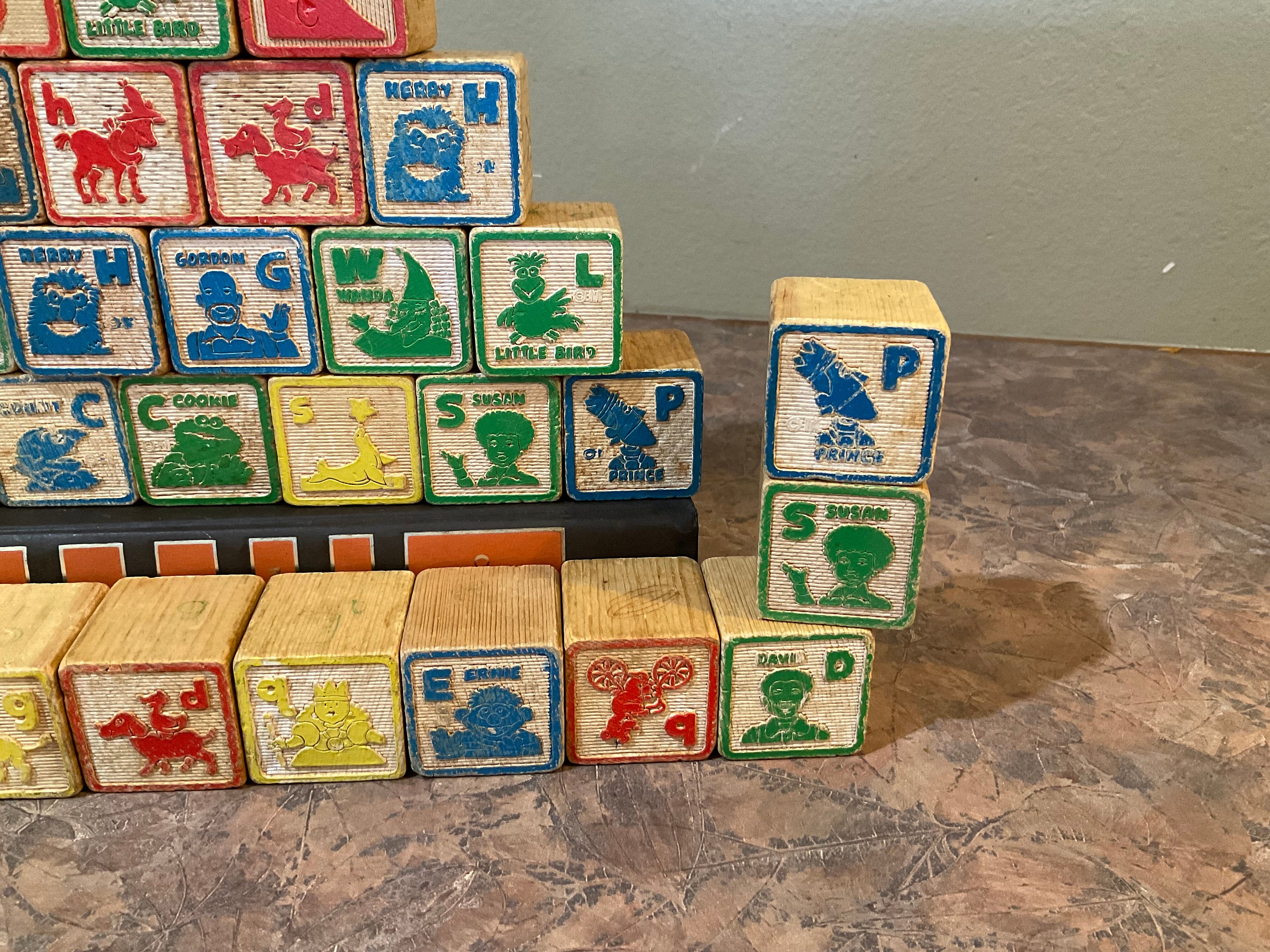 Wooden Blocks Sesame Street Kids Children Alphabet Blocks ABC - Etsy