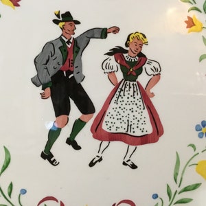 Western Germany Folk Art Plate, Vintage, Set of 2, Germany Dancers ...
