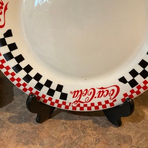 Coca-cola Checkerboard Pattern Plates, Set of 2, Red White and Black ...