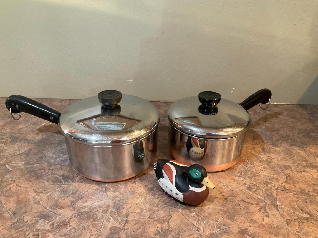 Revere Ware Pots With Lids, Copper Bottom, (1) 2 Quart Pot With Lid ...