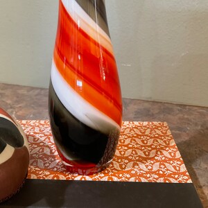Nasco Vase Japan Vintage Beautiful Blown Art Glass Bud Orange, Black ...