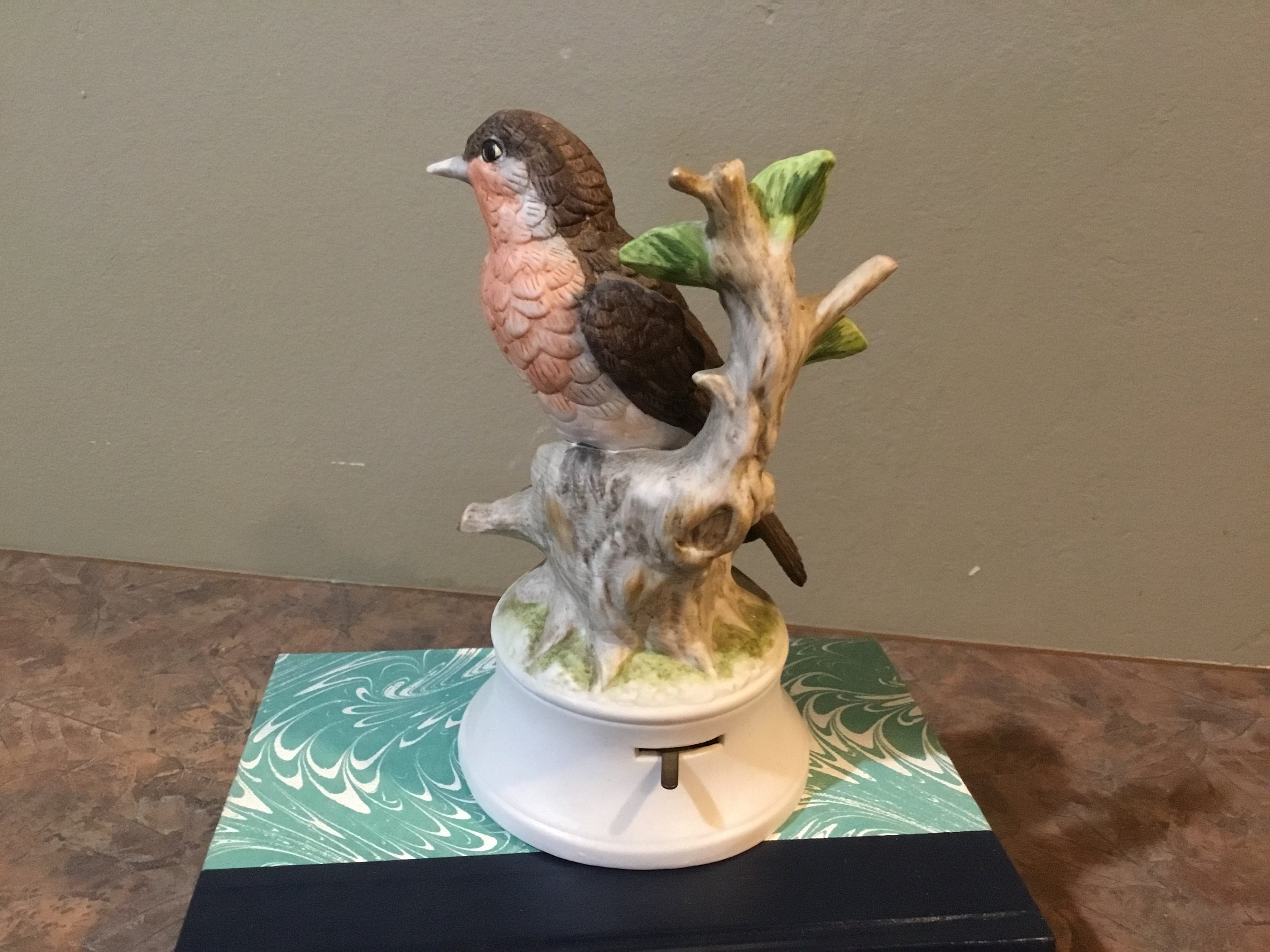 plays Vintage Bird Music Box Sun Fashion Gift Ware By Kimco Porcelain ...