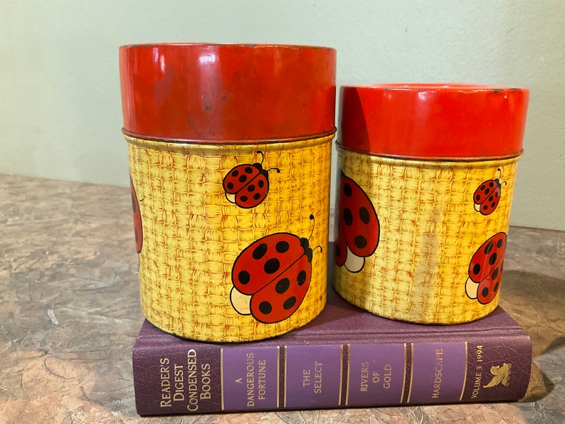 Metal Ladybug Stacking Canisters Japan Red Black and - Etsy