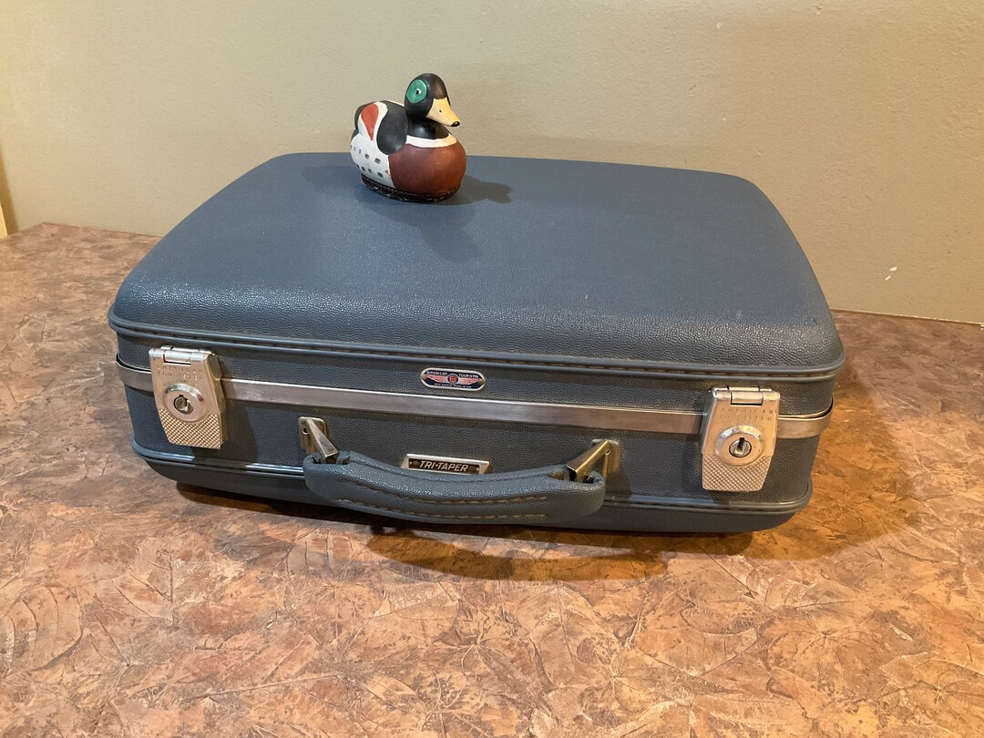 American Tourister Tri-taper Suitcase Vintage Blue 15 Inches, Small ...