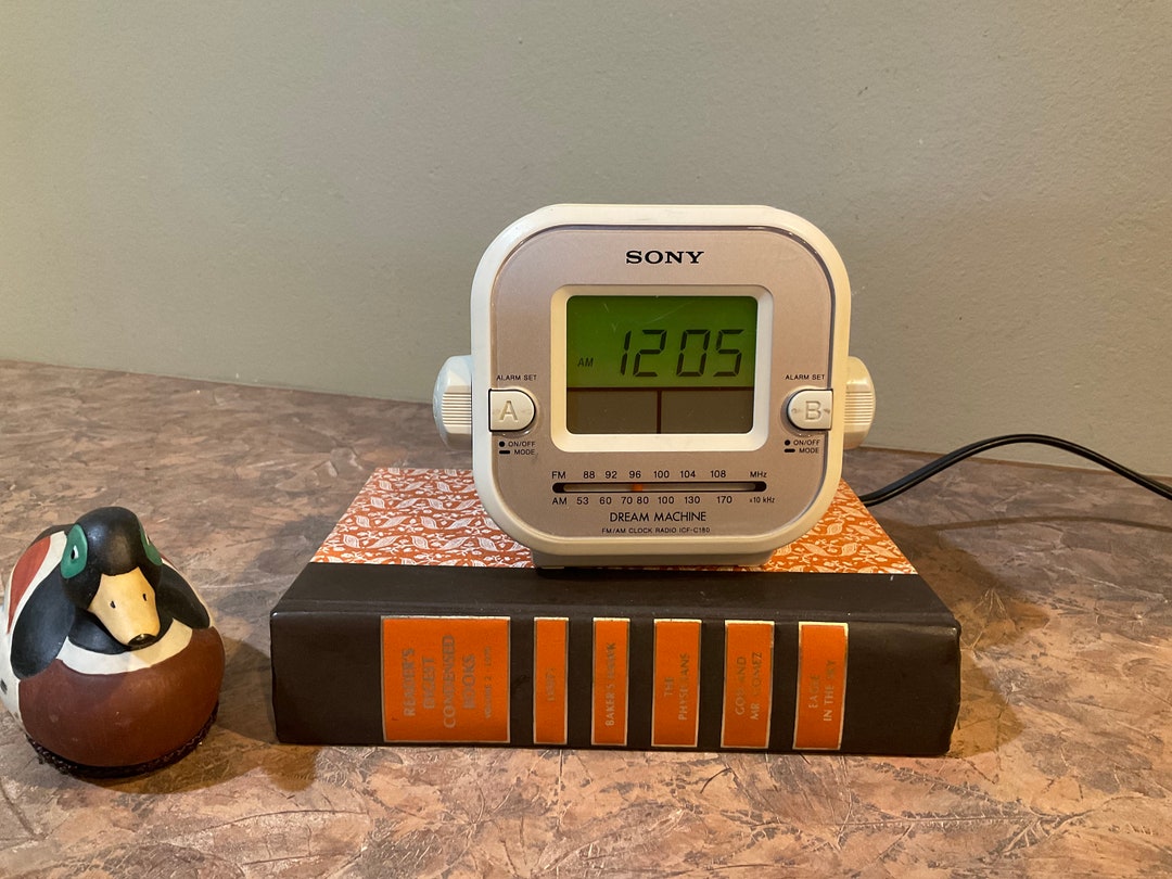 Sony Dream Machine Alarm Clock, AM FM Radio ICF/C180 Retro White Tested ...