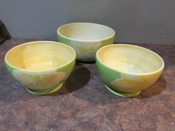 Gates Ware By Laurie Gates Bowl With Flowers Large or small | Etsy