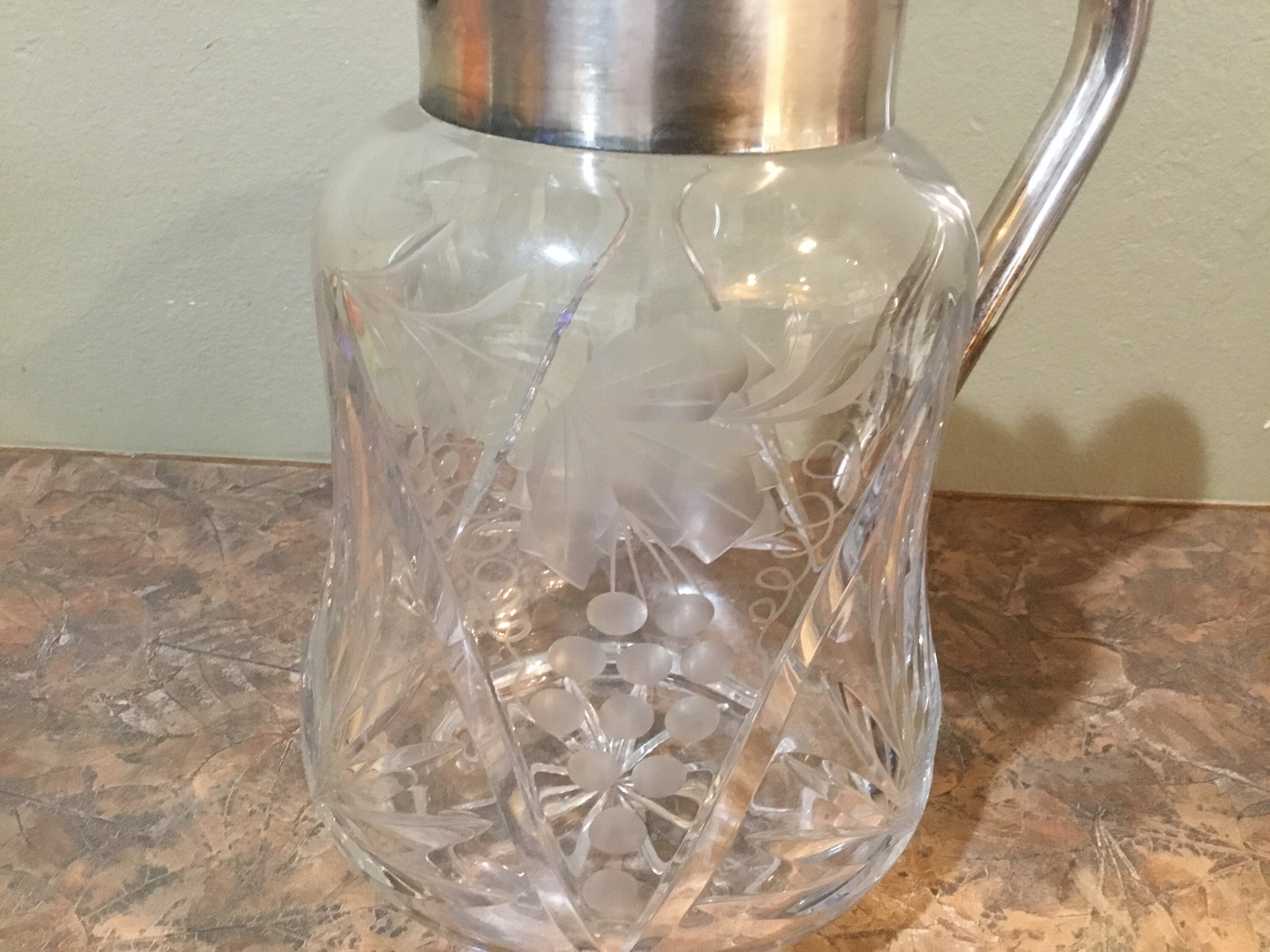 Quist Prasente Germany Silver Plate Large Crystal Carafe | Etsy