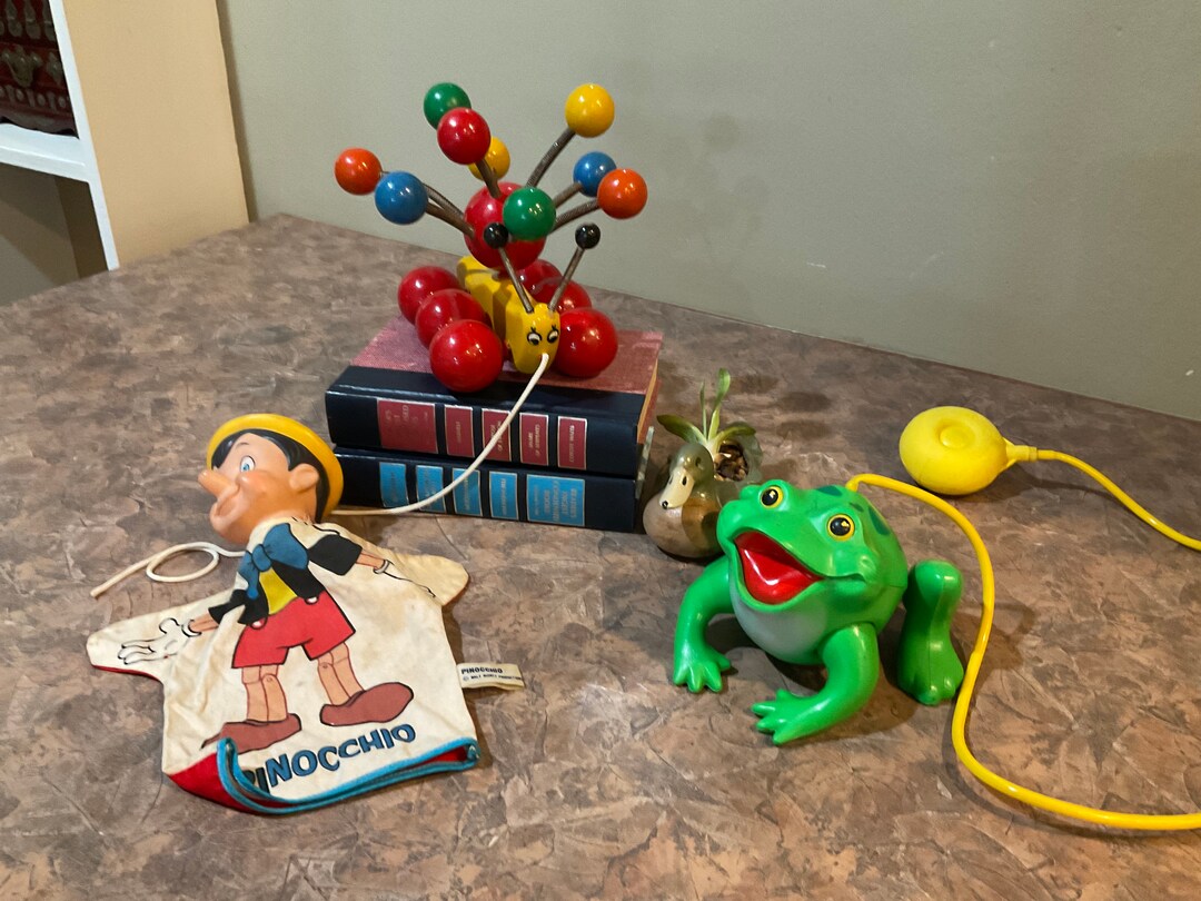 KOUVALIAS Wooden Yellow SNAIL With COLORFUL Balls Pull Toy, Fisher ...