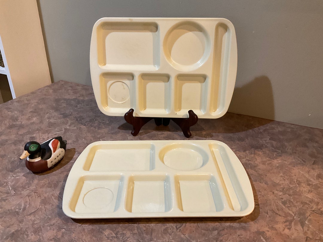 Prolon Ware Divided Tray Cream Serving TV Lunch Tray, Plastic, Recycled ...