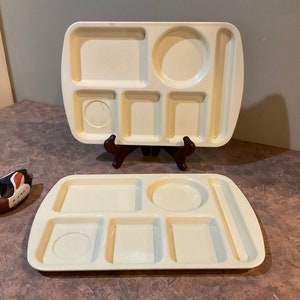 Prolon Ware Divided Tray Cream Serving TV Lunch Tray, Plastic, Recycled ...