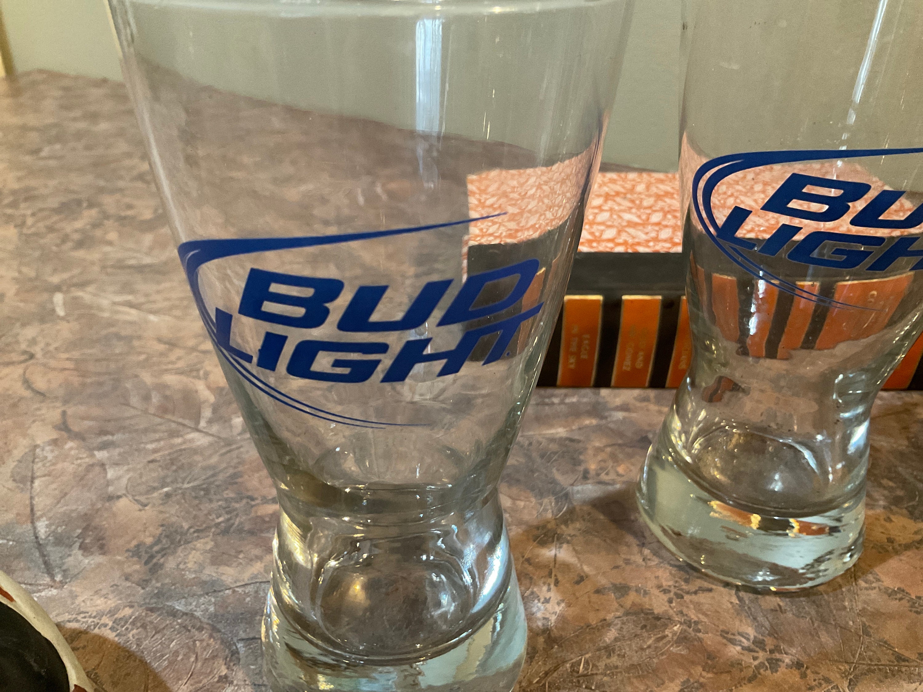 Bud Light Glasses Swoosh Logo, Pub, Mancave Bar, Set of Four, Vintage ...