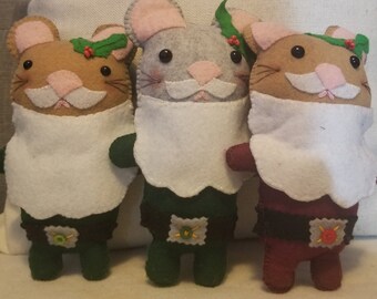 Vintage JC Penny Santa Mouse Plush - Etsy