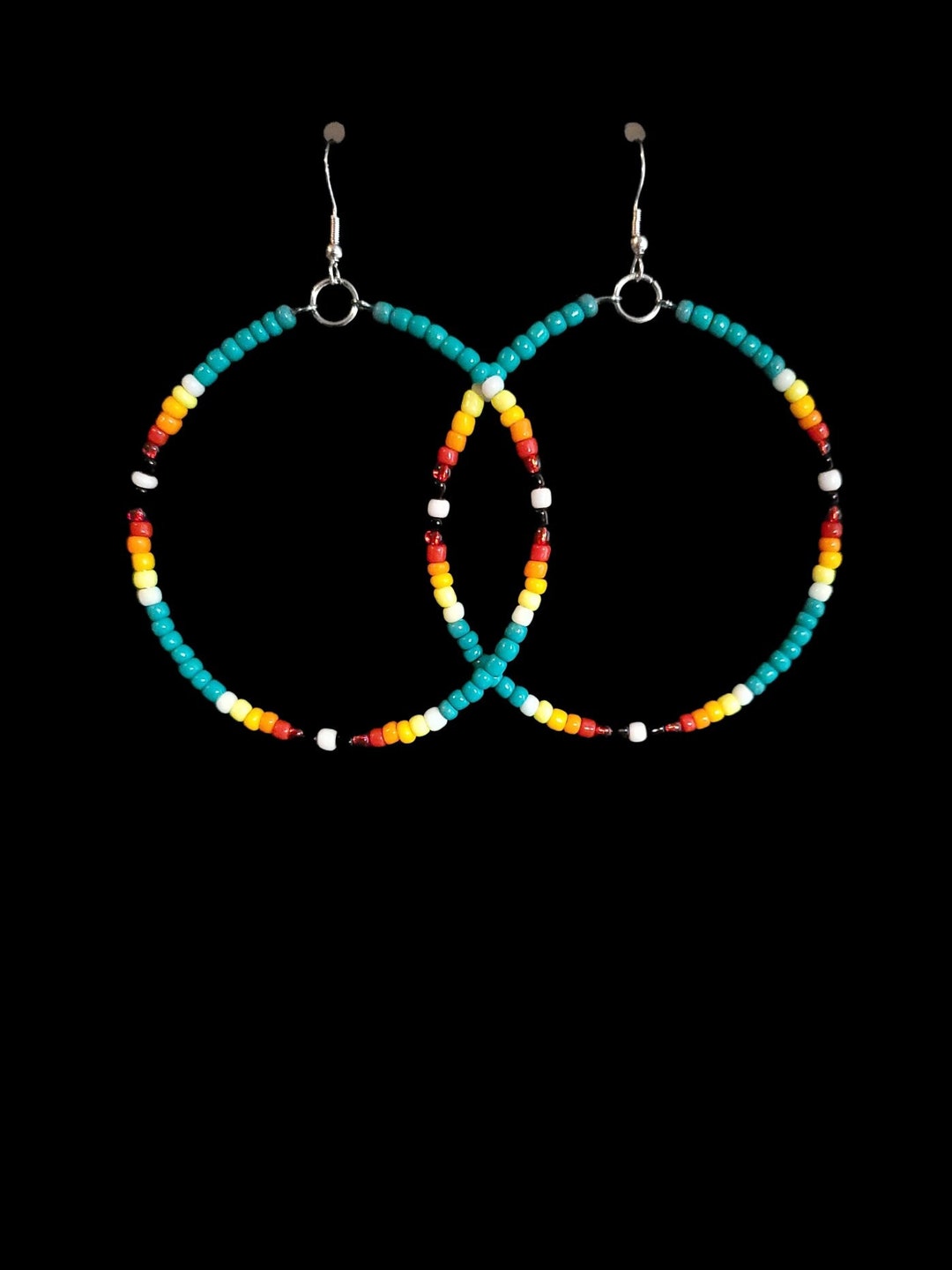 Beaded Native Hoops - Etsy