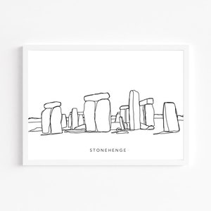 Stonehenge | Line Art | Line Drawing | A4 | Wall Print | Wall Art - Etsy