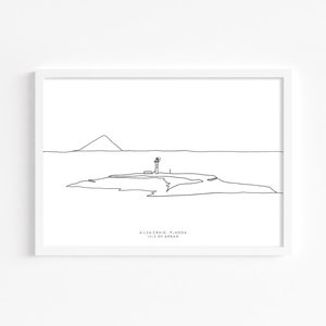 Isle of Arran - Ailsa Craig - Pladda Line Drawing Print | Wall Hanging ...