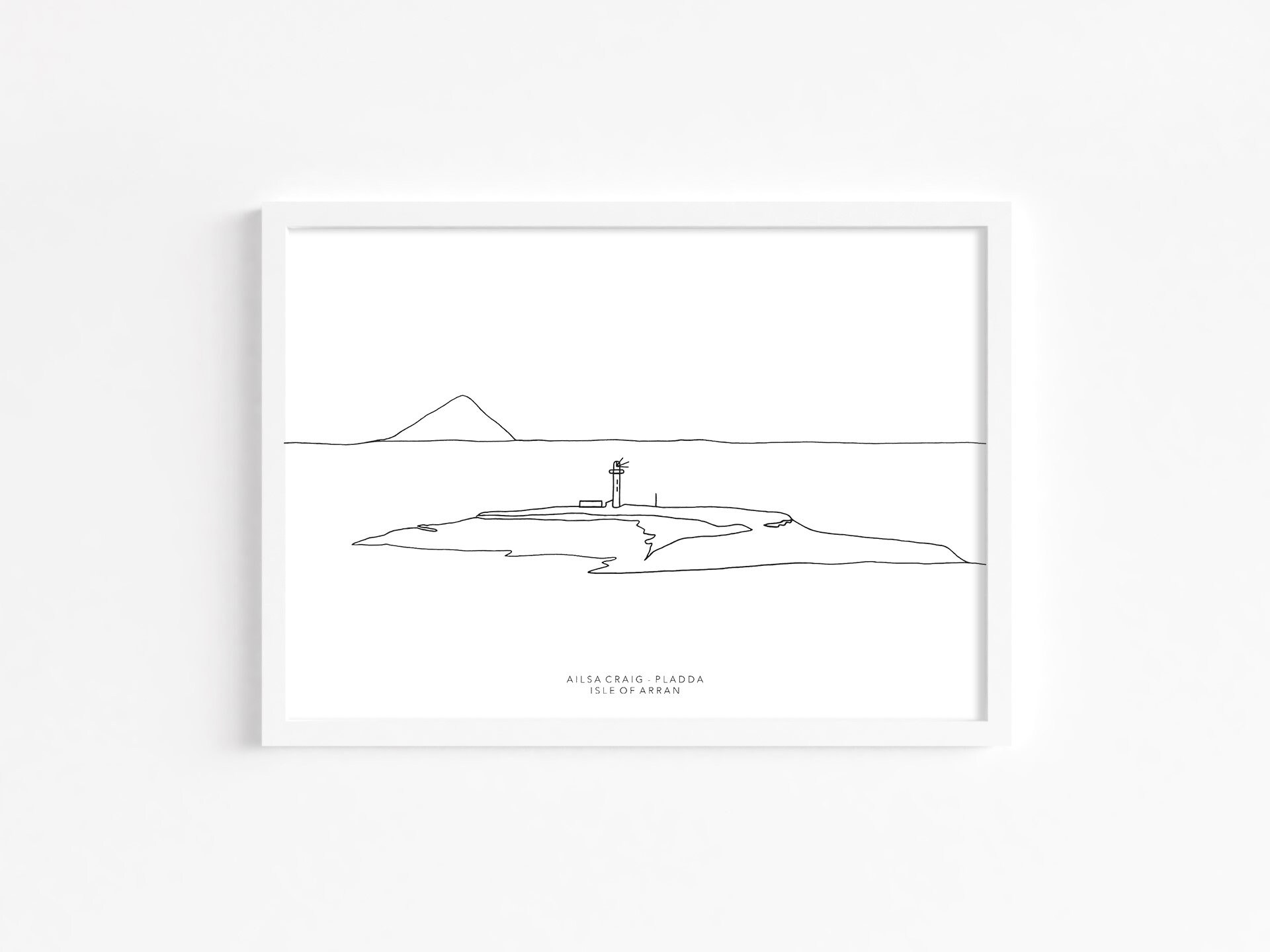 Isle of Arran - Ailsa Craig - Pladda Line Drawing Print | Wall Hanging ...